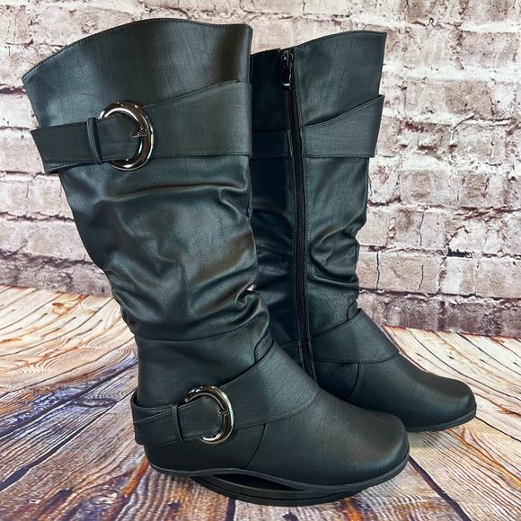 Journee Collection | Shoes | Journee Collection Solid Black Double ...